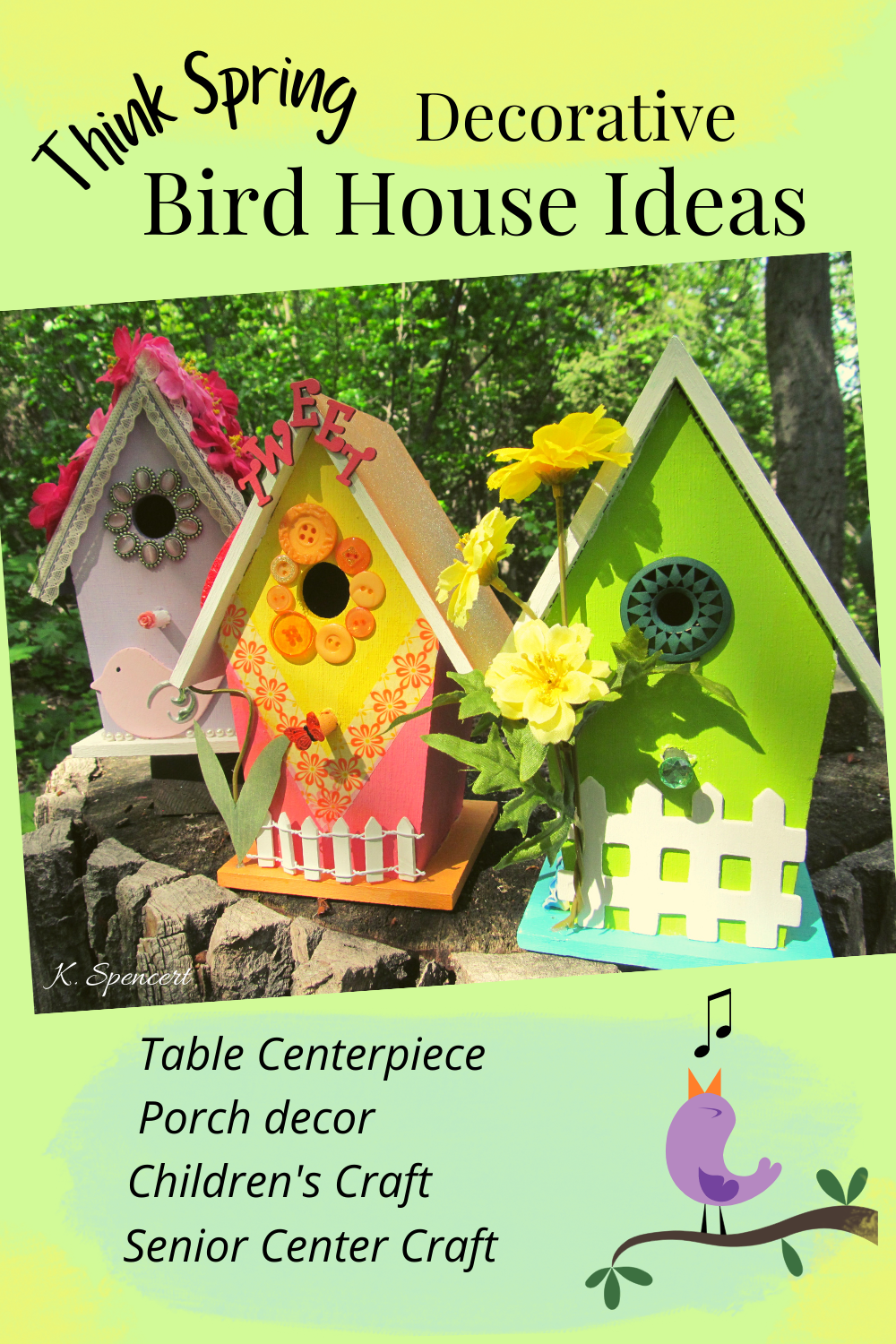 How to Fancy Up Wooden Birdhouses for Spring decor | Make it a Garden